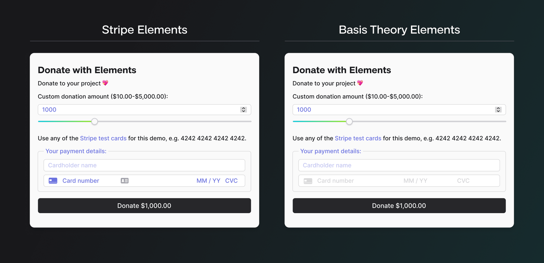 How to replace Stripe Elements with Basis Theory Elements